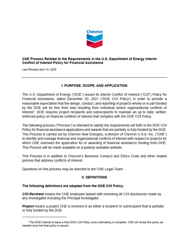 Cne Process Doe Interim Conflict of Interest Policy | PDF | Stocks ...