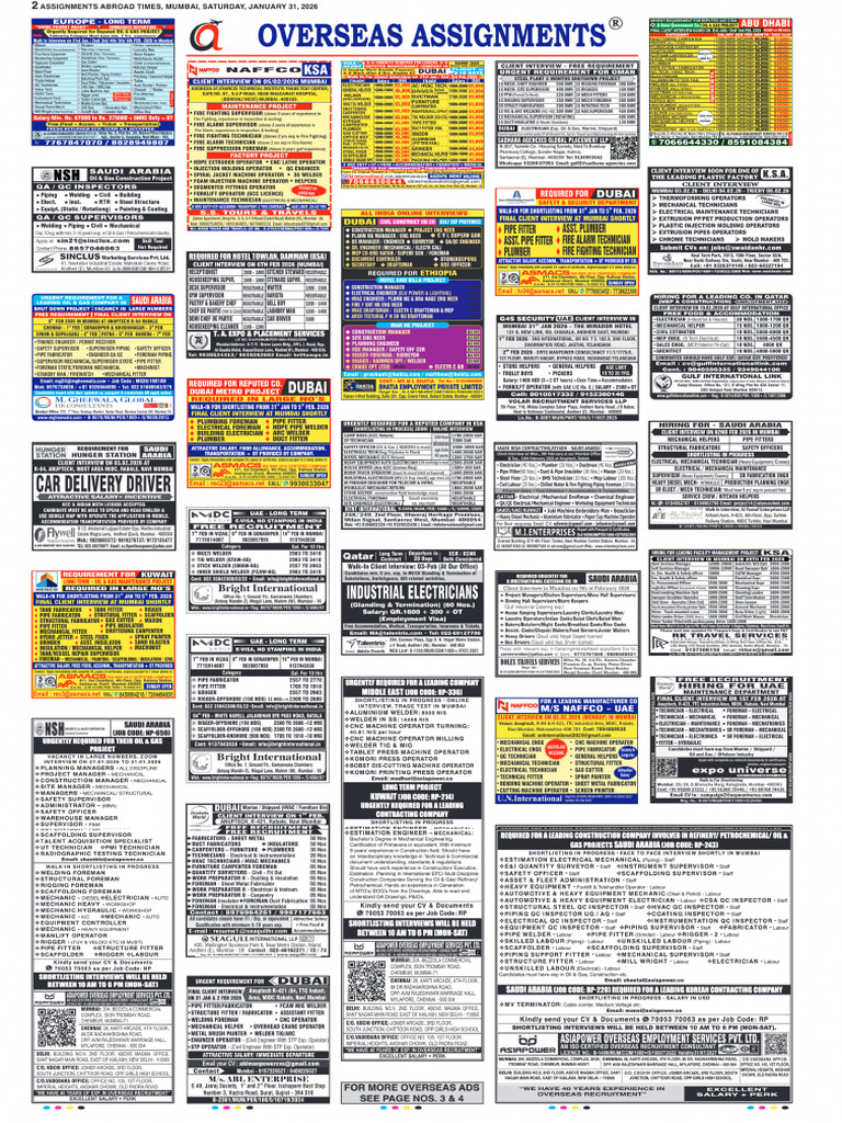 Assignment Abroad Times Today PDF 31 Jan 2026 | PDF
