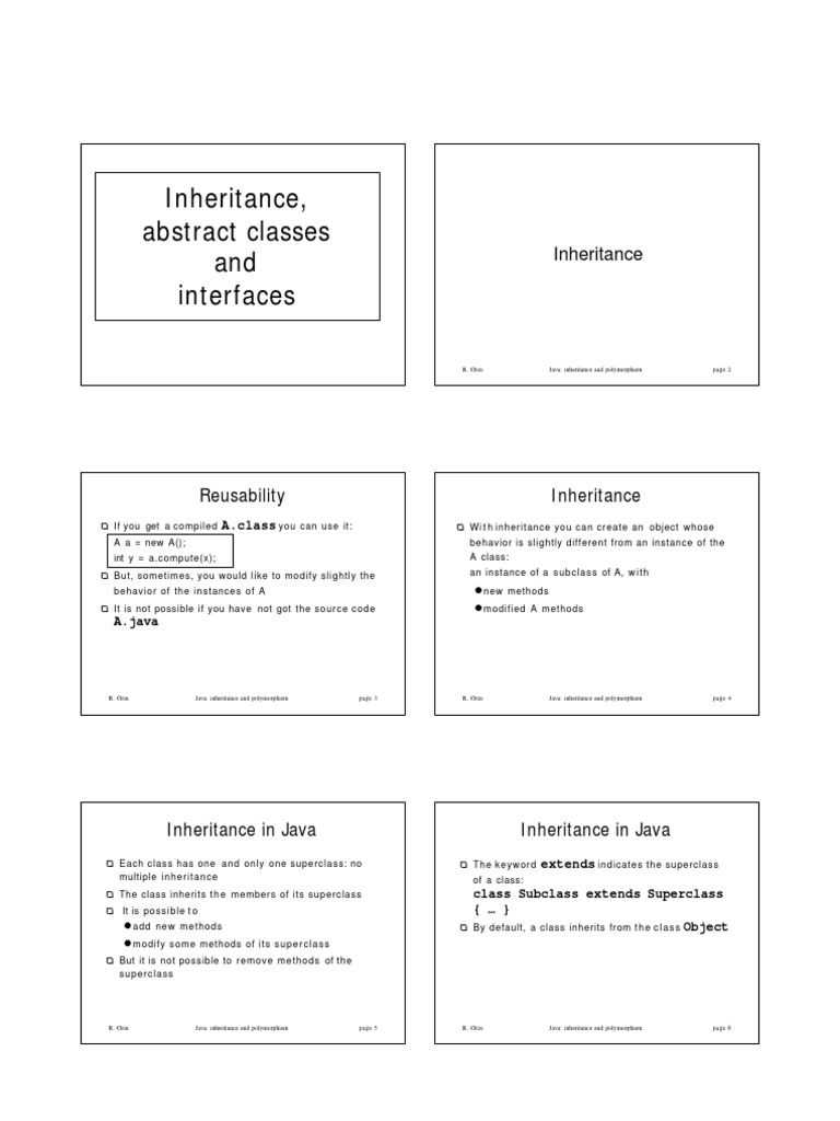 Inheritance, Abstract Classes and Interfaces | PDF | Inheritance ...