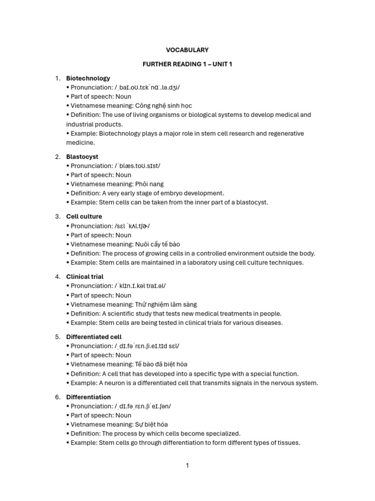 Unit 1 - Stem Cells | PDF | Stem Cell | Cell Potency