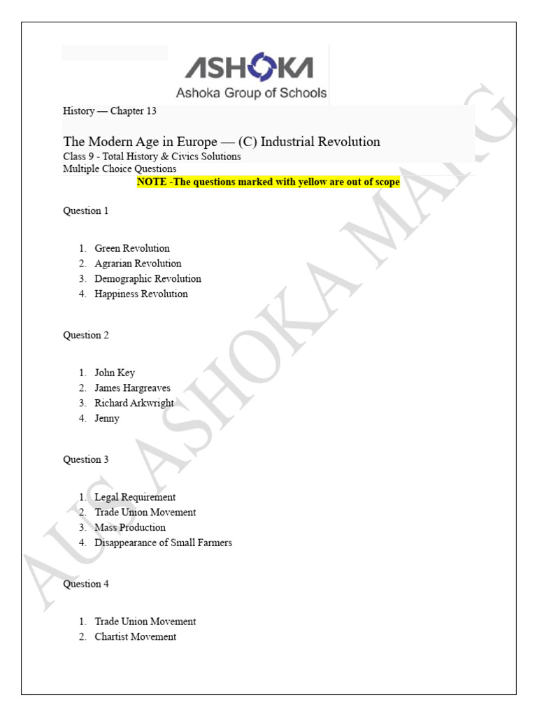1760935486301 Ls13 Industrial Revolution Notes 2025 | PDF | Industrial ...
