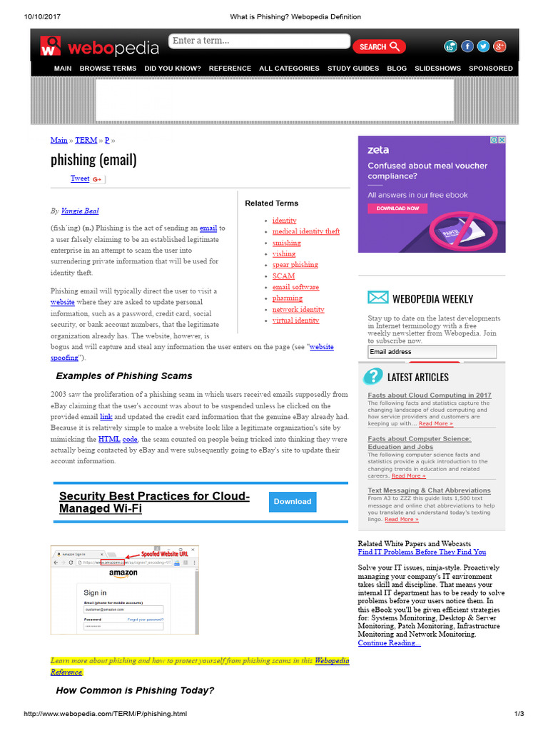 What Is Phishing - Webopedia Definition | PDF | Phishing | Internet