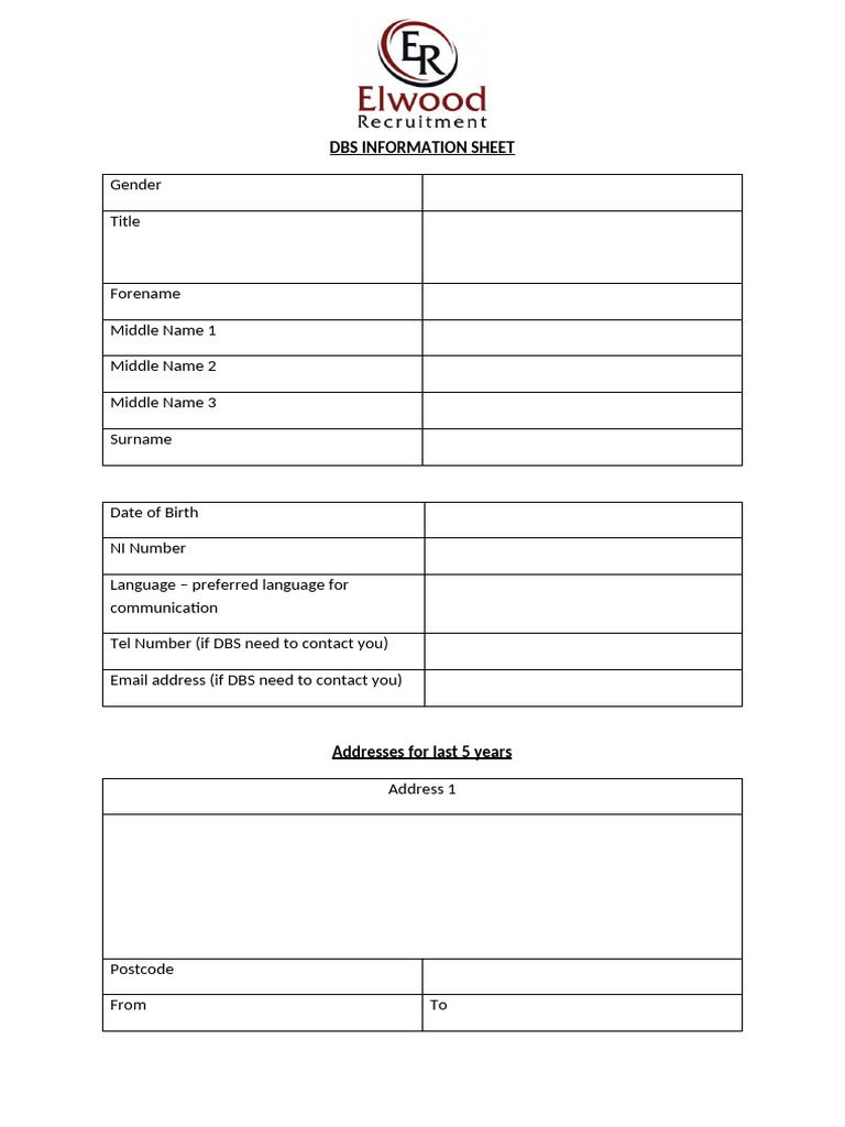 Blank - DBS Information & Consent Sheet | PDF | Justice | Crime & Violence