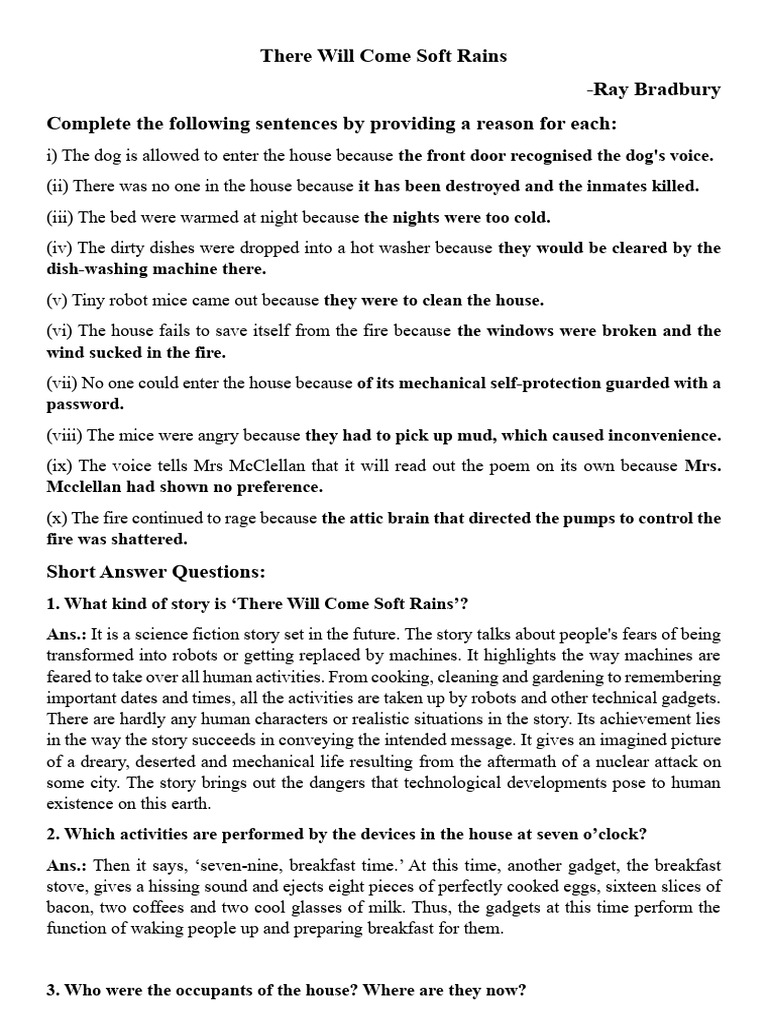 There Will Come Soft Rains | PDF