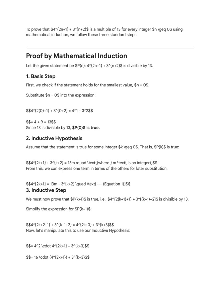 Proof of Divisibility by Induction | PDF