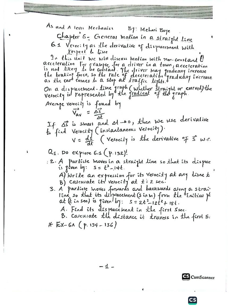 Chapter 6 Mechanics 9709 | PDF