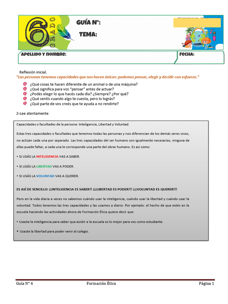 GUÍA N°4 FORMAC. ÉTICA | PDF