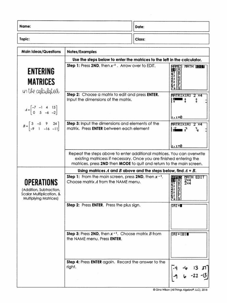 Copy of 130_LESSON & HW 7 Ans. KeyUnit 10 - Systems and Matrices | PDF