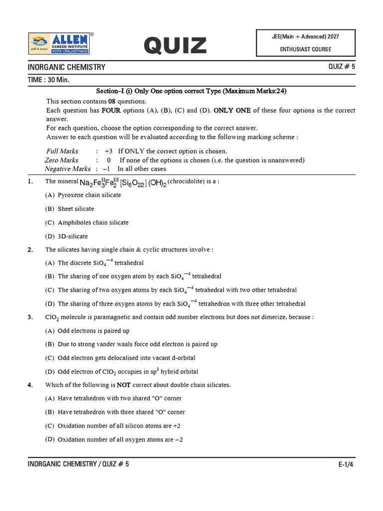 Quiz # 5 Student Copy | PDF