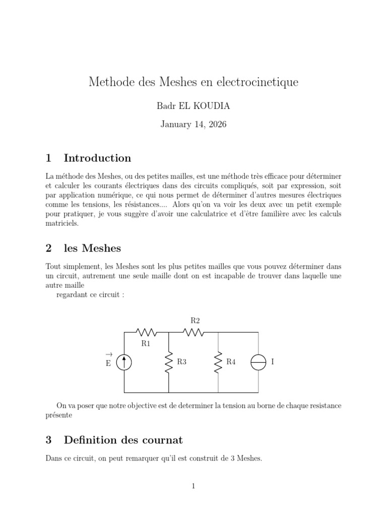 Methode Des Meshes | PDF | Résistance (électricité) | Électromagnétisme