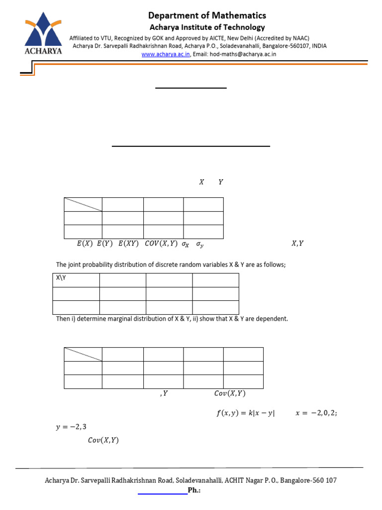 Module 2 Joint Probability Distribution and Markov Chain (1) | PDF ...