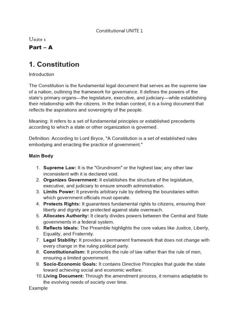 Constution Law 1 | PDF | Constitution | Rule Of Law