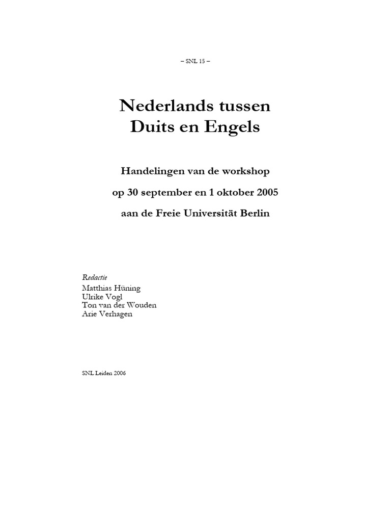 Nederlands Tussen Duits en Engels | PDF