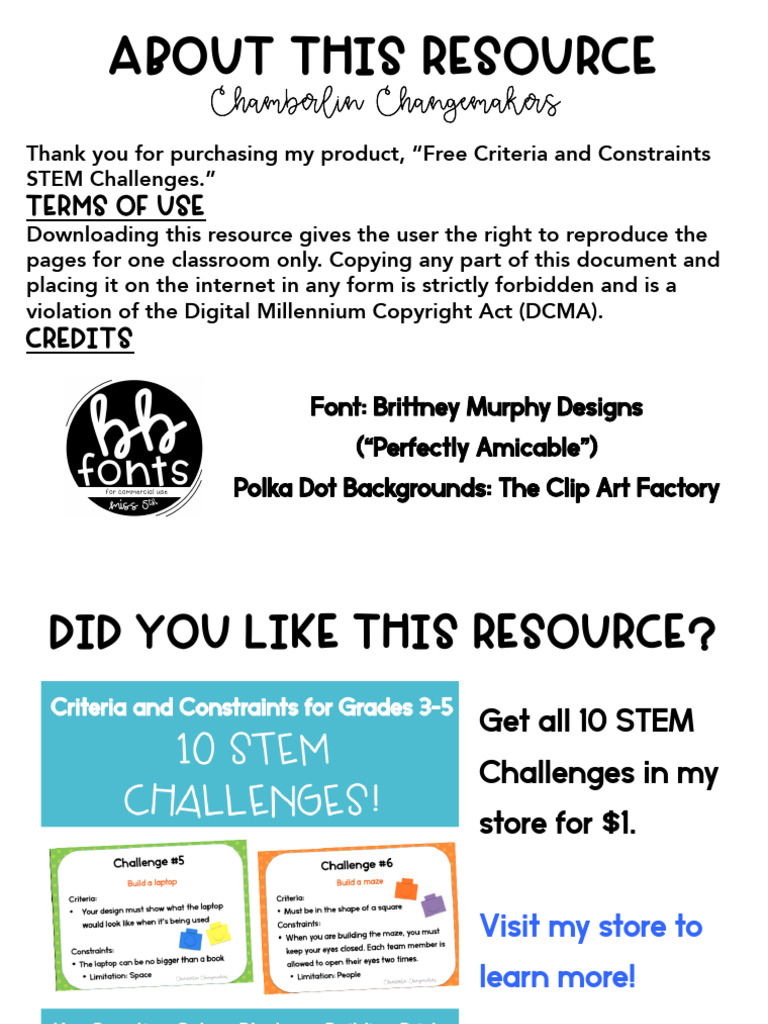 STEM Challenge Criteria and Constraints With Building Bricks | PDF