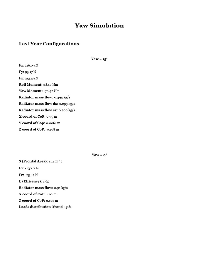 Yaw Simulation Valori | PDF