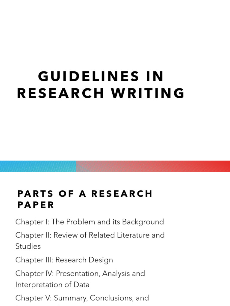 Guidelines in Research Writing | PDF