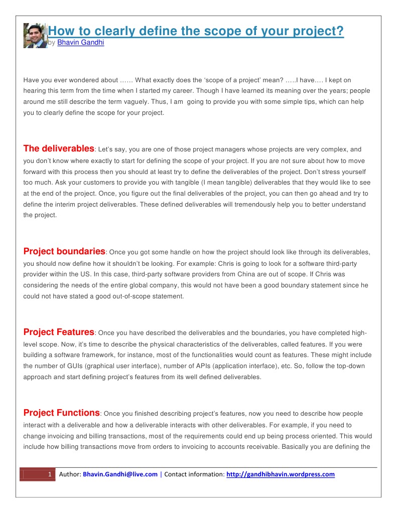How To Clearly Define The Scope of Your Project | PDF | Graphical User ...