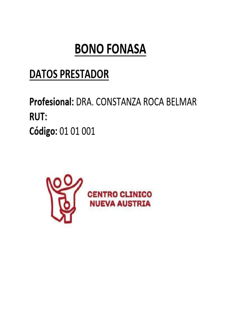 Bono Fonasa Dra Constanza Roca Belmar (1) | PDF