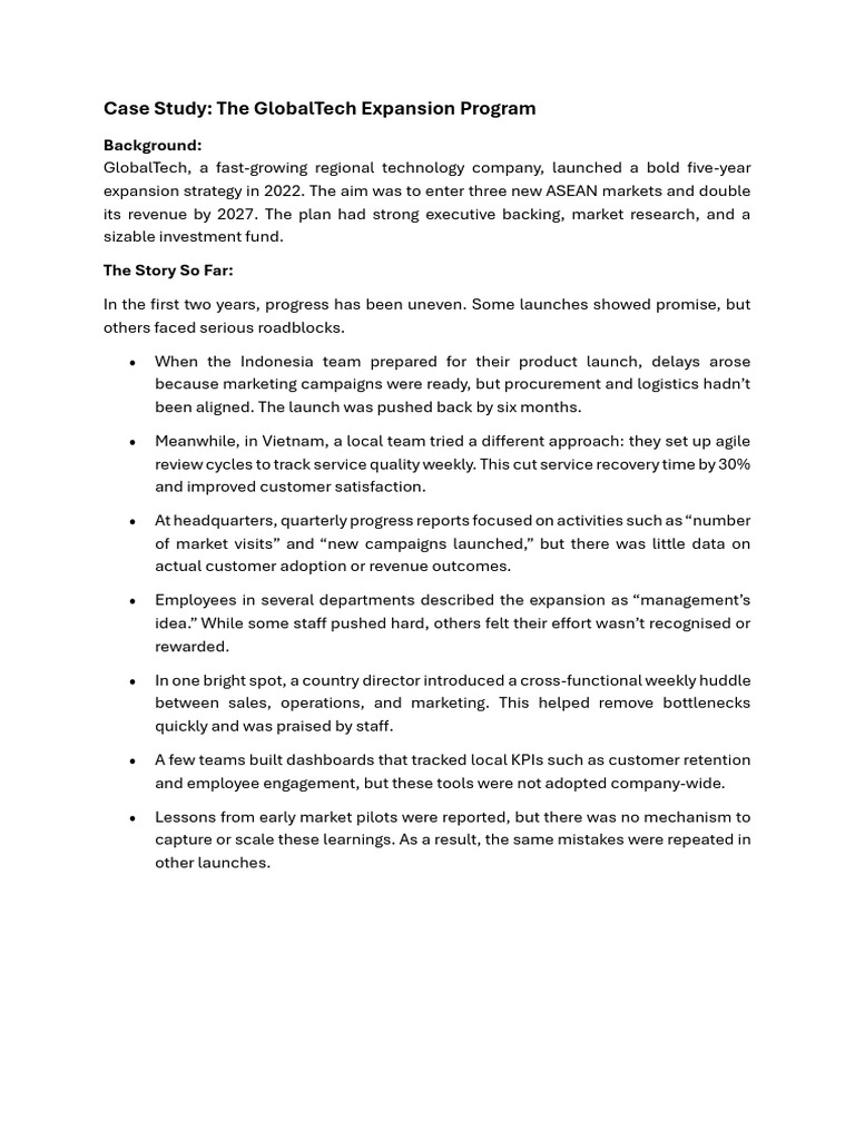 Case Study Leadership Effectiveness | PDF