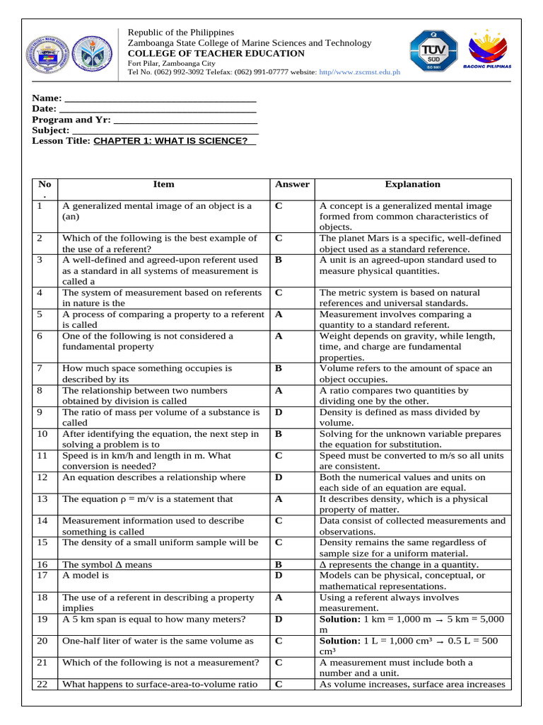 Learning Activity Template | PDF | Density | Measurement