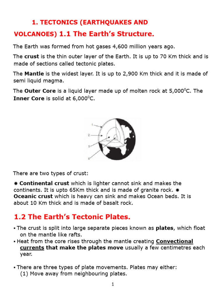3.1 Tectonics (Earthquakes and Volcanoes) | PDF | Volcano | Plate Tectonics