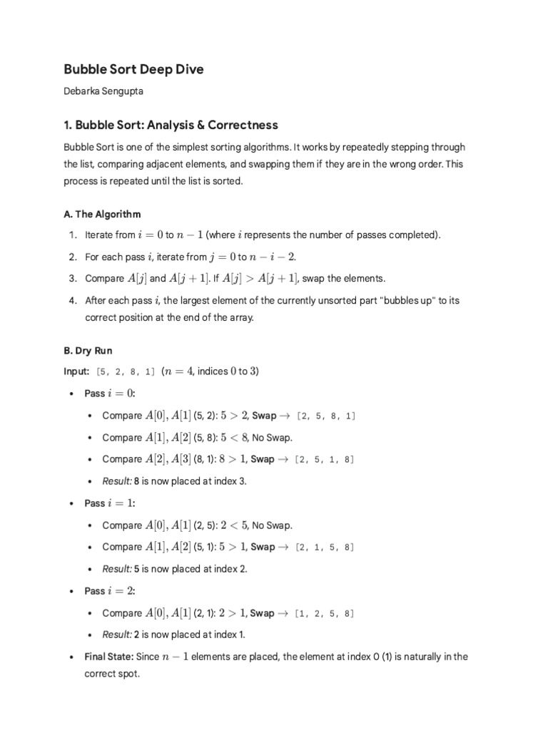 Lecture 2 - Bubble Sort | PDF | Permutation | Theoretical Computer Science