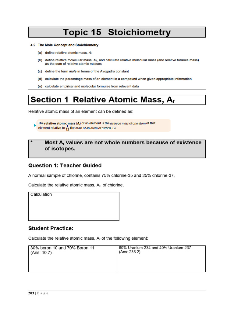 15 Stoichiometry & Mole Concept-203-216 | PDF | Mole (Unit) | Gases
