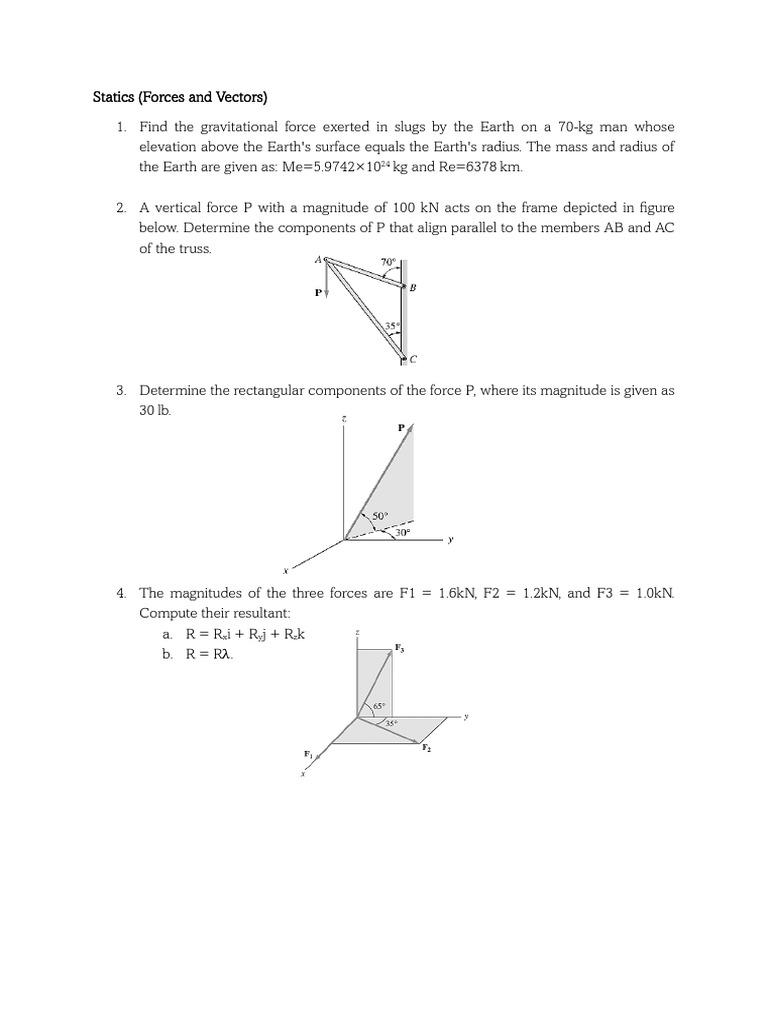 Statics Forces and Vectors | PDF