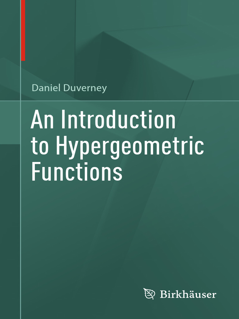 An Introduction To Hypergeometric Functions | PDF | Function ...