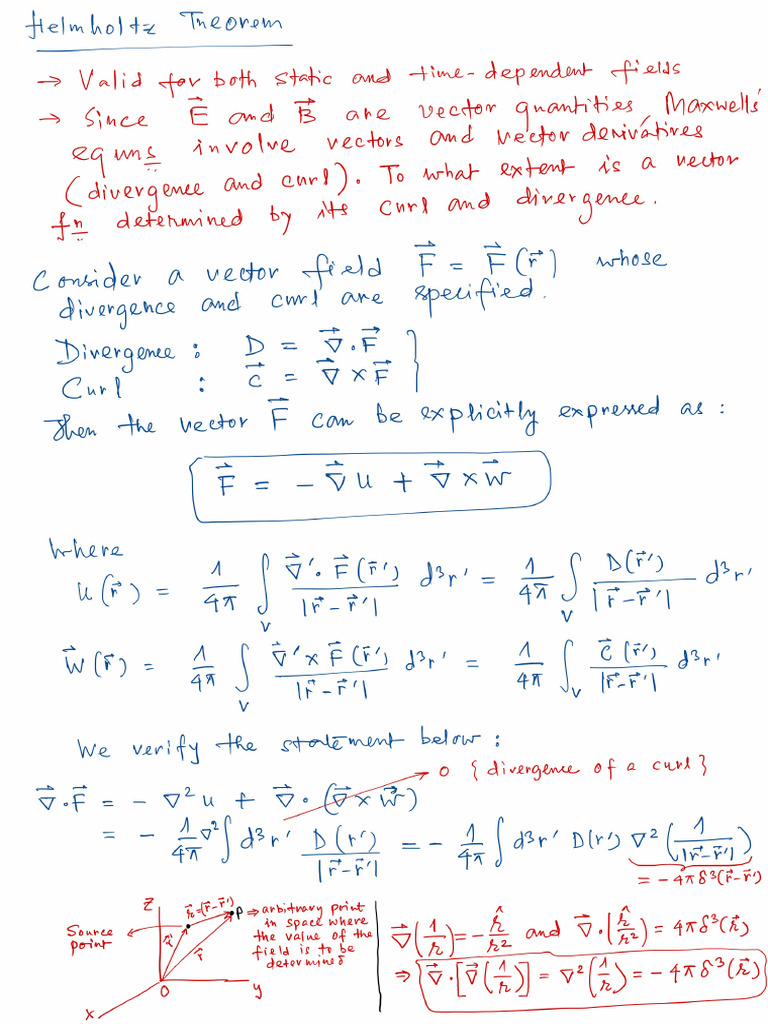 Supplementary Notes Helmholtz Theorem | PDF