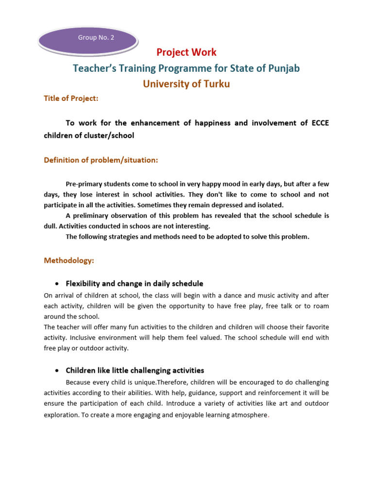 Group 2, Project Work 1 | PDF | Happiness | Learning