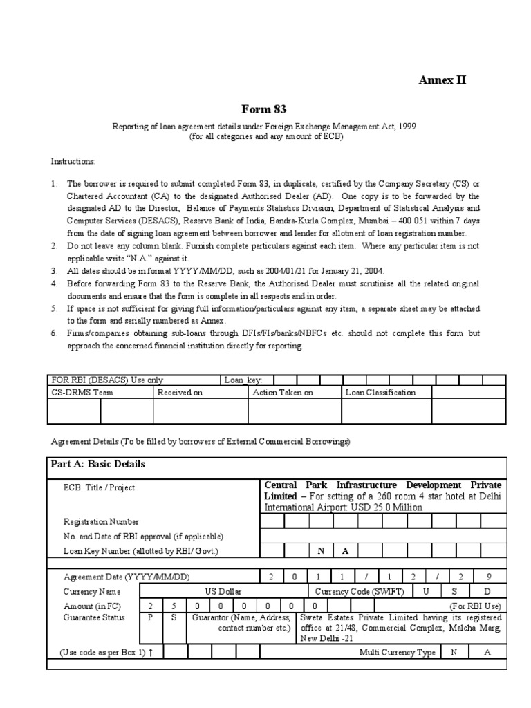 FORM 83 - Form | PDF | United States Dollar | Loans