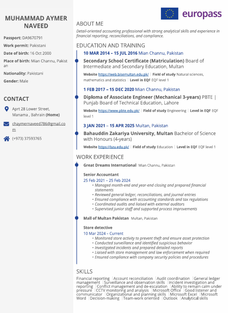 Aymer Naveed CV | PDF