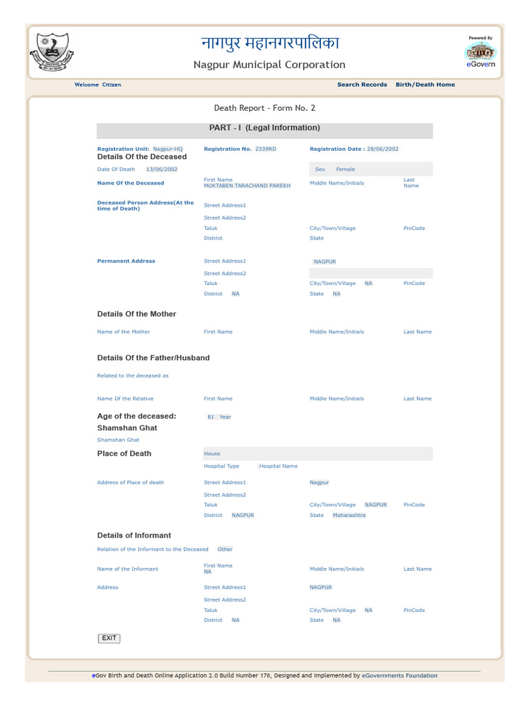 Death Report - View | PDF