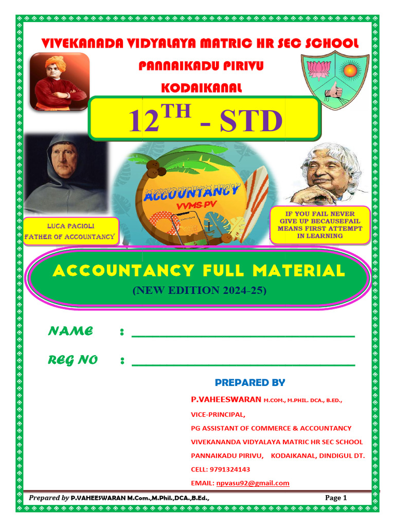 12th Accountancy Full Study Material English Medium PDF Download (1 ...