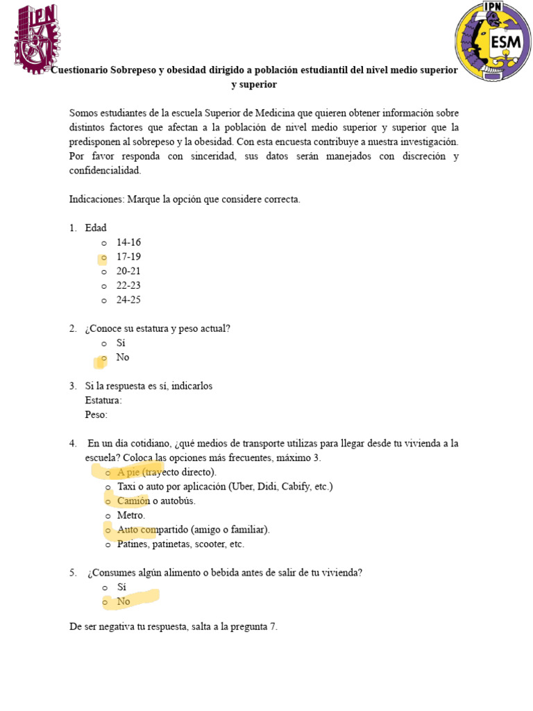 Encuesta Obesidad 240622 115836 | PDF | Obesidad | Alimentos