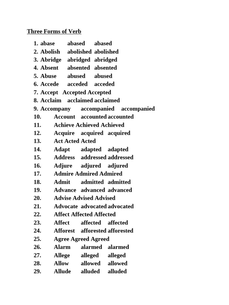 Three Forms of Verb.pdf | PDF