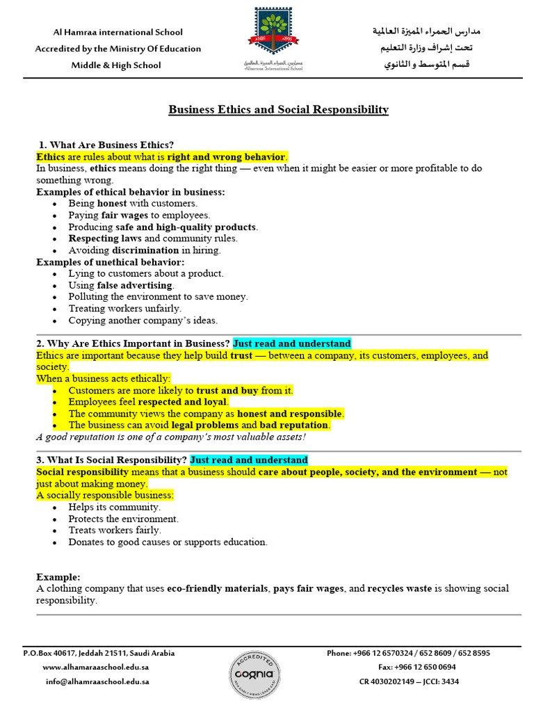 Business Ethics and Social Responsibility | PDF | Business Ethics | Waste