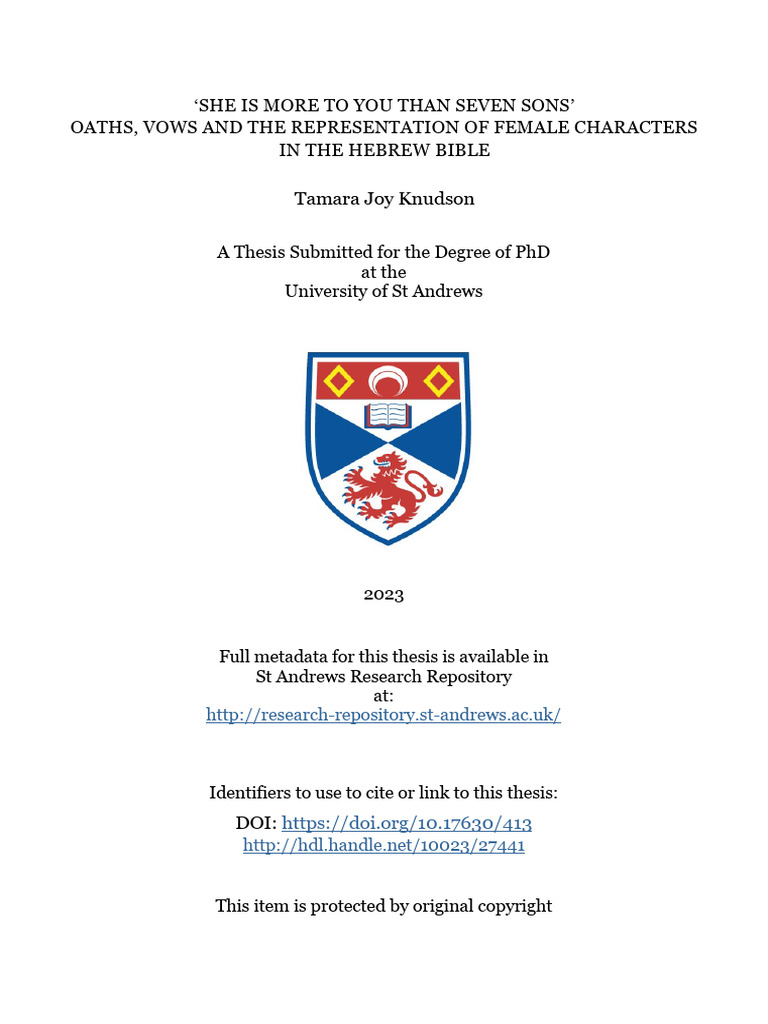 Thesis Tamara Knudson Complete Version | PDF | Thesis | Bible