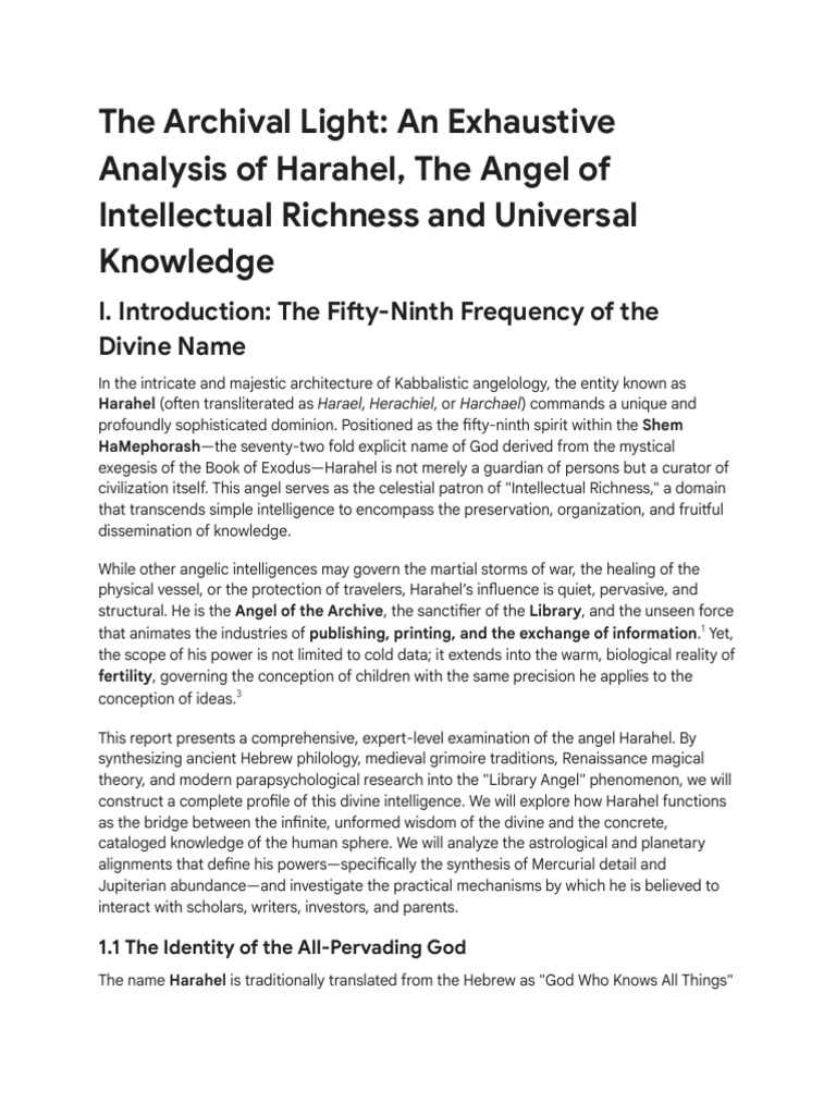 Harahel's Intellectual Richness Archives | PDF | Angel