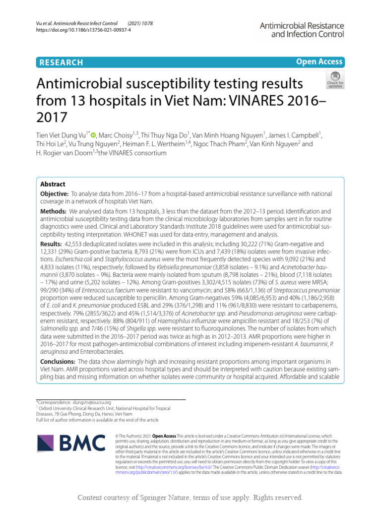Antimicrobial Susceptibility Testing Results From | PDF | Antimicrobial ...