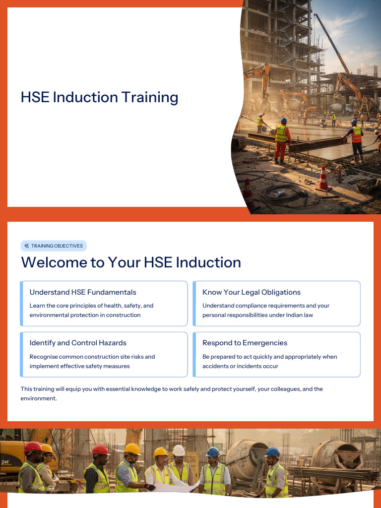 HSE Induction Training | PDF | Personal Protective Equipment ...