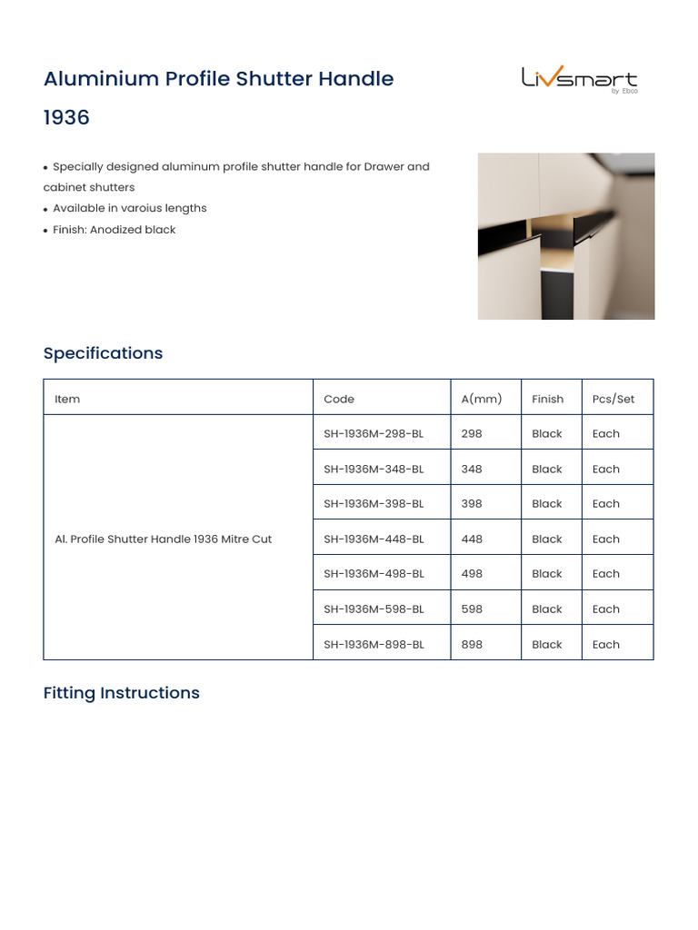 Aluminium Profile Shutter Handle 1936 | PDF