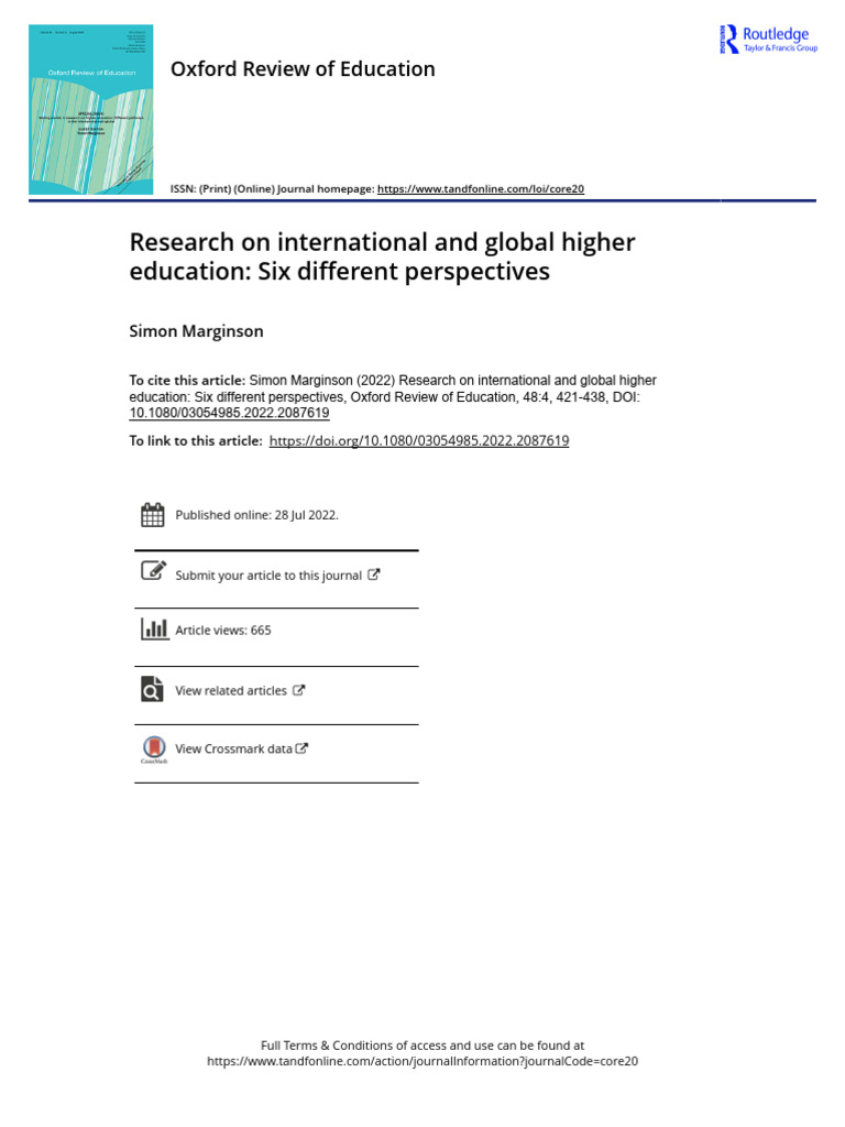 Ore 2022 Si Introduction Research On International and Global Higher ...