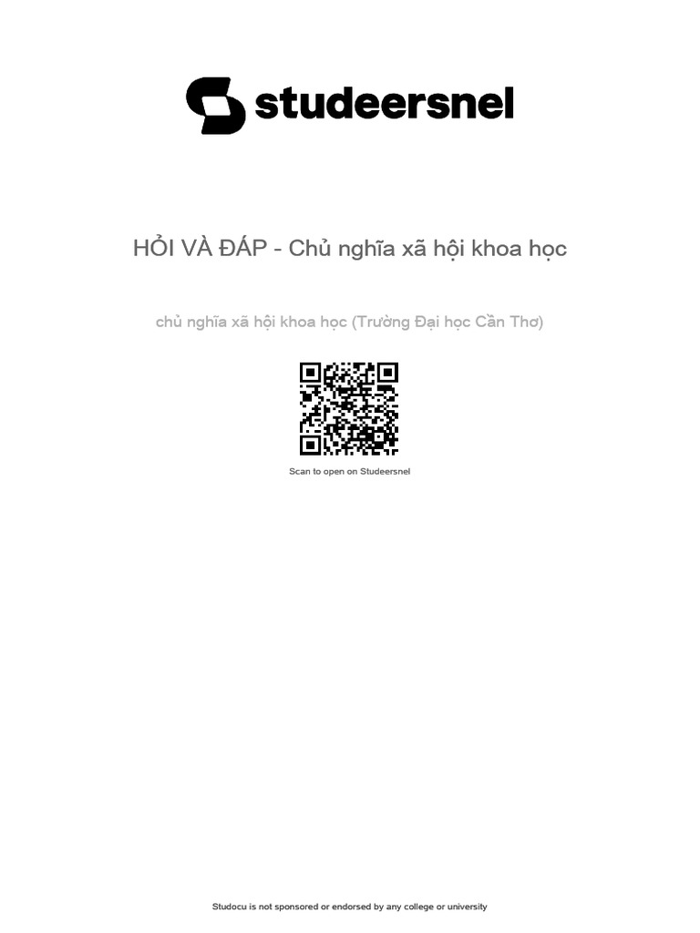 Hoi Va Dap Khoa Hoc Chu Nghia Xa Hoi Giai Dap Thac Mac | PDF