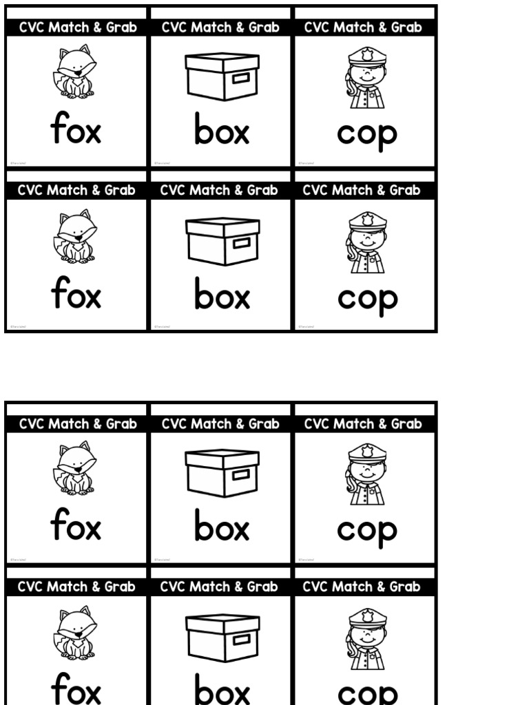 CVC Match CVC Match and Grab Freebie | PDF