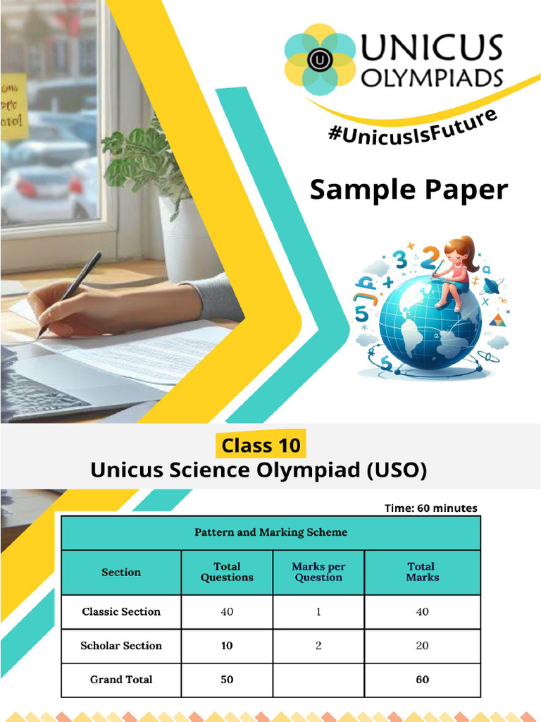 USO Sample Paper For Class 10 | PDF | Isotope | Tissue (Biology)