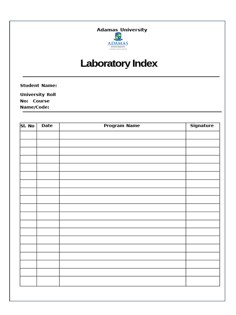 Laboratory Index | PDF