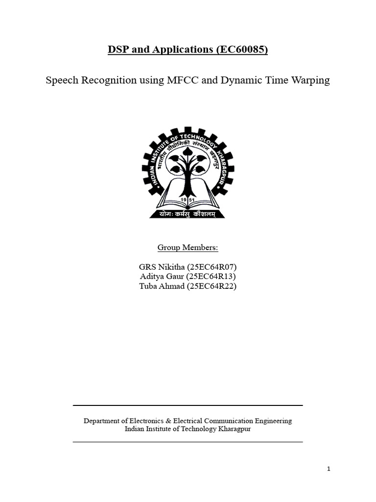Speech Recognition Using MFCC and DTW | PDF | Speech Recognition ...