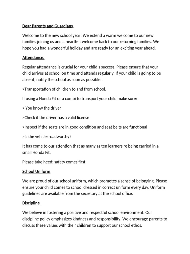 Nes Letter For Beginning of The Year 2026 | PDF